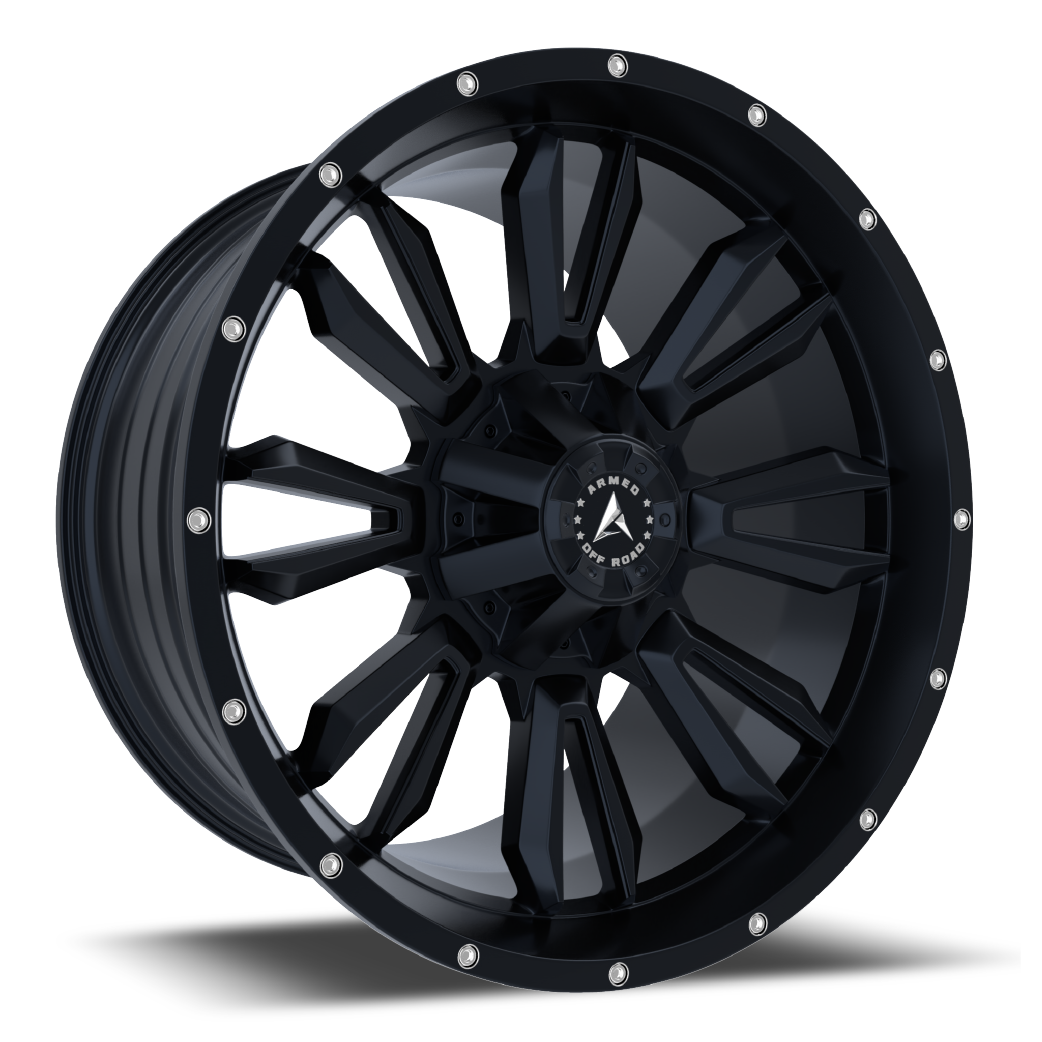 ARMED DAGGER LP32 20X10 8X165 ET:-24 SATIN BLACK CB:125.2 – APEX RIM & TIRE